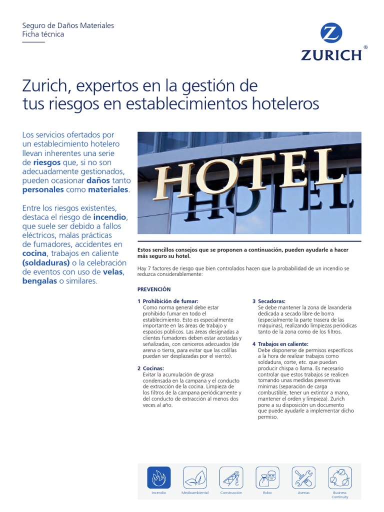 Riesgos en Hoteles Recomendaciones Contra Incendios | PDF | Hotel ...