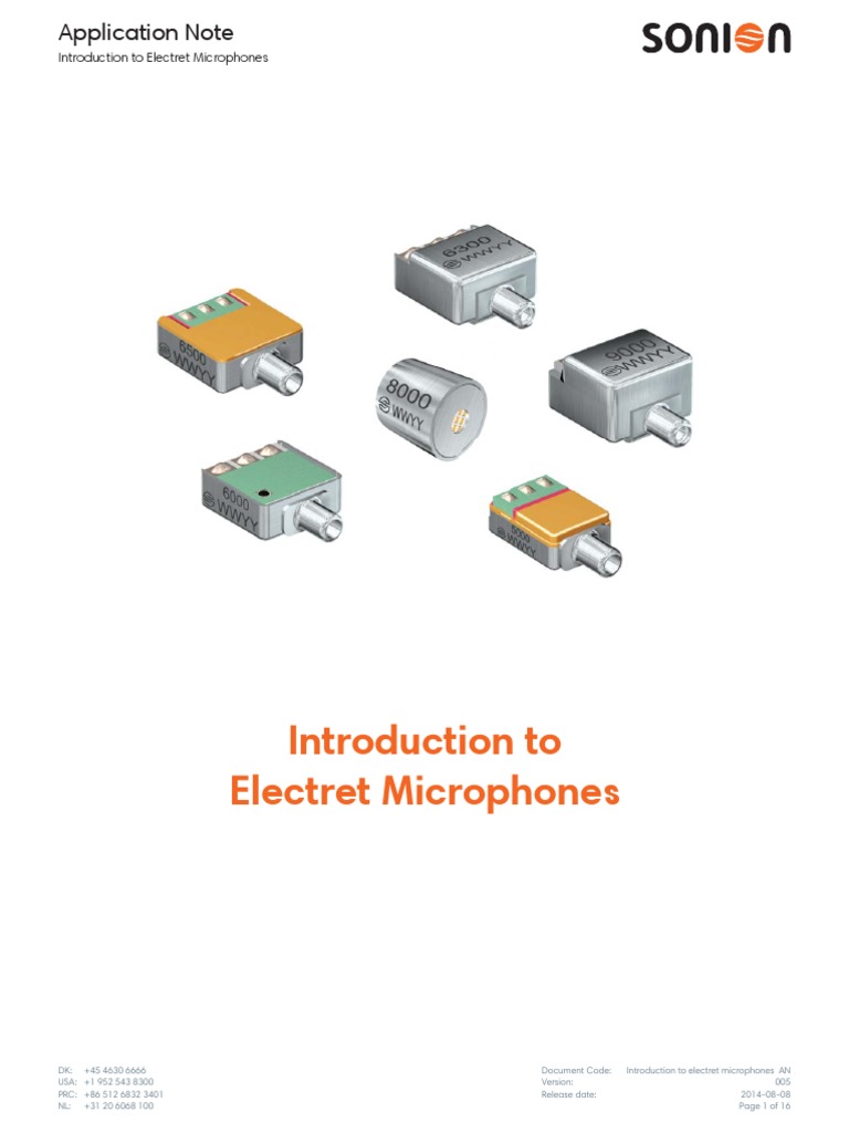 Sonion_Introduction_to_Electret_Microphones_AN_rev005.pdf | Microphone ...