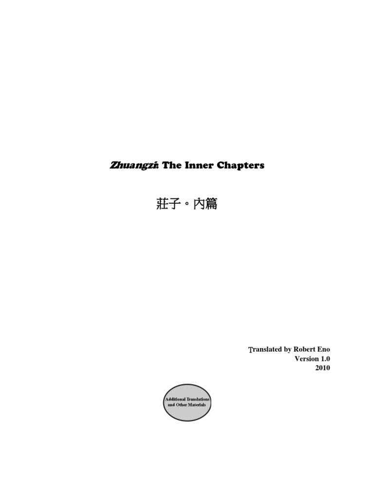 Zhuangzi:: The Inner Chapters | PDF | Tao | Confucianism