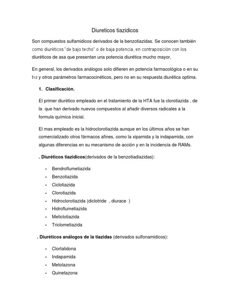 Mecanismo de Acción de Diuréticos Tiazídicos | PDF | Farmacocinética ...
