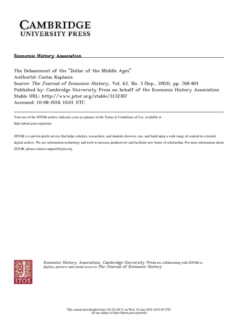The Debasement of The Dollar of The Middle Ages | PDF | Coins | Money