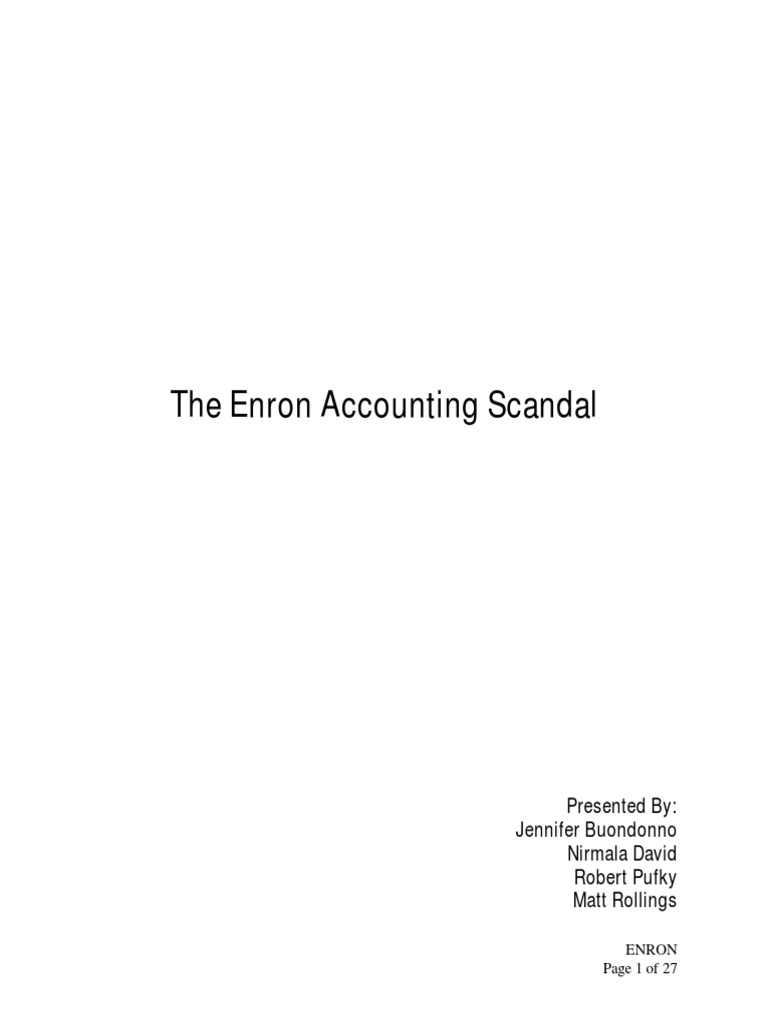 Accounting - Enron Scandal PDF | PDF | Enron | Mark To Market Accounting