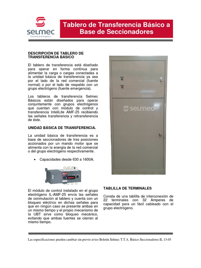 Tablero Intelilite Seccionador AMF25 | PDF | Bienes manufacturados ...