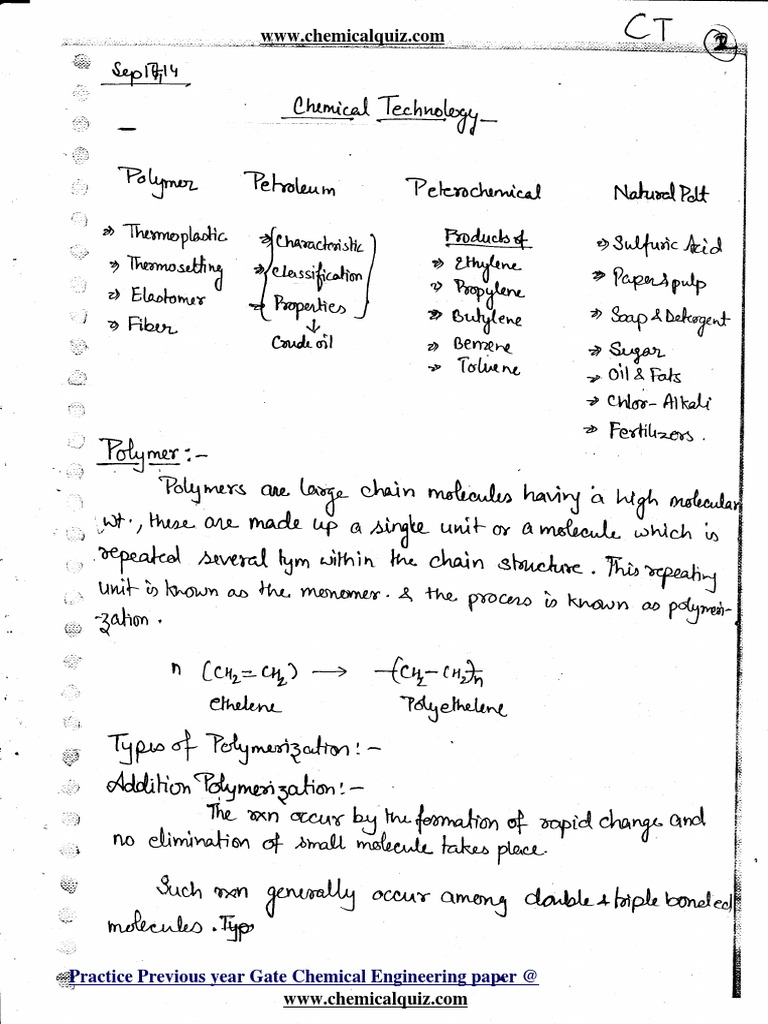 Chemical Technology Notes | PDF