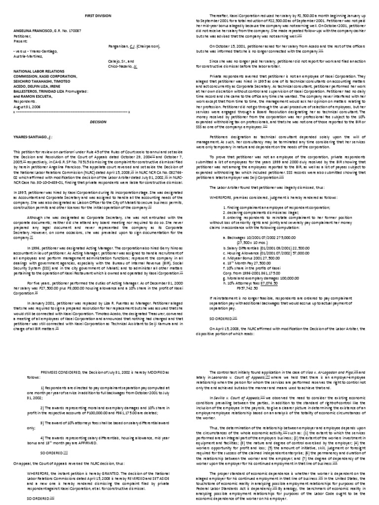 Labor Cases 1 | PDF | Employment | Lawsuit