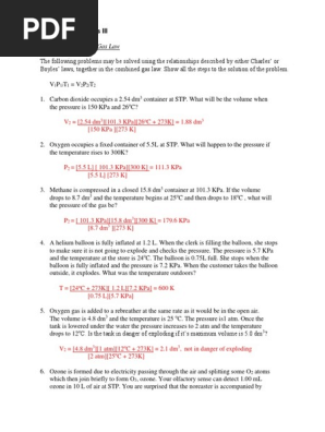 Gas Laws Worksheet Iii Answer Key 1112 Gases Mole Unit