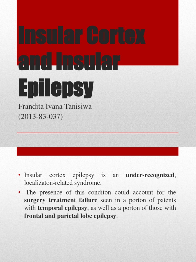 Insular Cortex and Insular Epilepsy: Frandita Ivana Tanisiwa (2013-83 ...