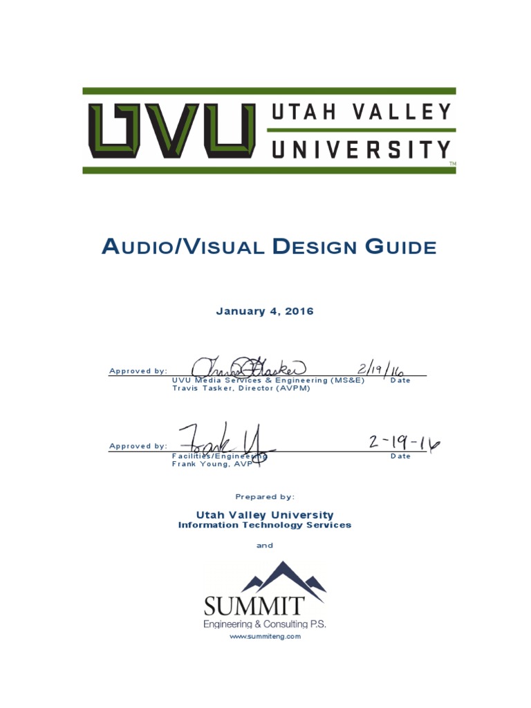 Audio Visual Design Guide-2016 | PDF | Specification (Technical ...