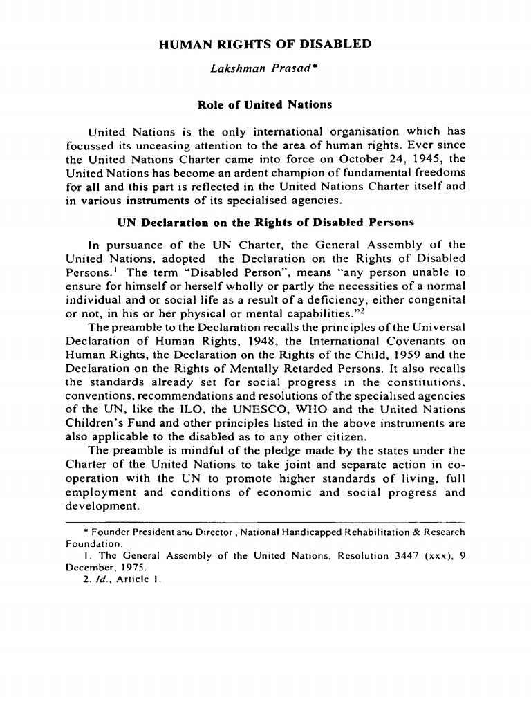 Human Rights of Disabled | Download Free PDF | Disability | Human Rights