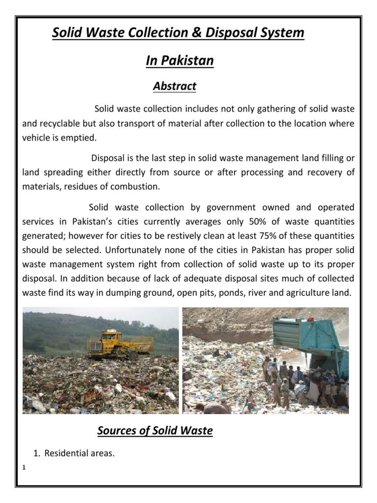 Solid Waste Collection & Disposal System in Pakistan | Download Free ...