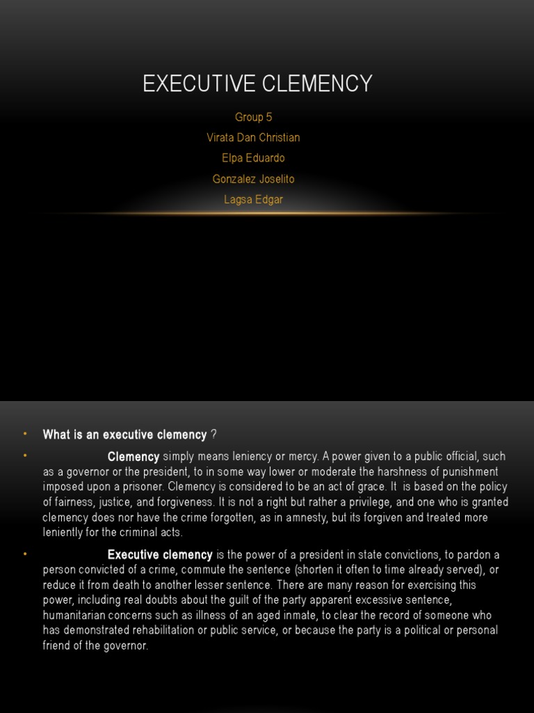 Executive Clemency | PDF | Pardon | Parole