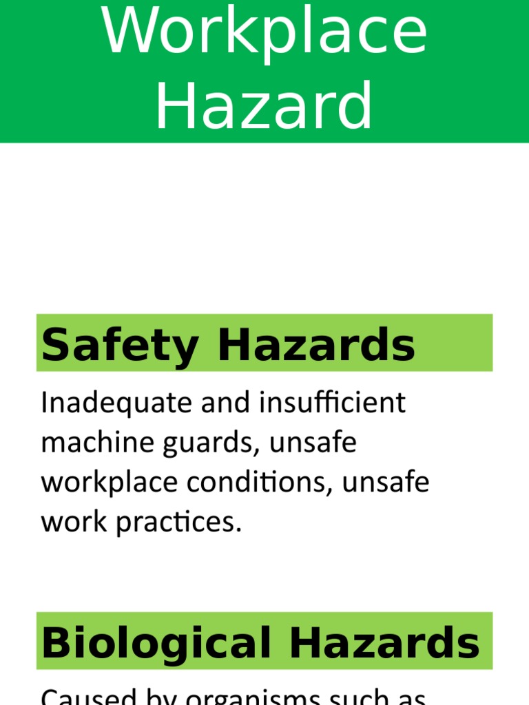 Types of Workplace Hazard