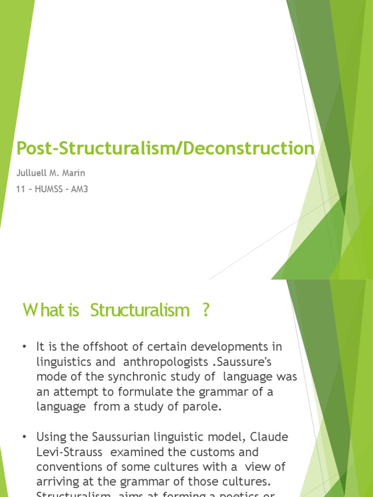 Post-Structuralism/Deconstruction: Julluell M. Marin 11 - Humss - Am3 | PDF | Deconstruction ...
