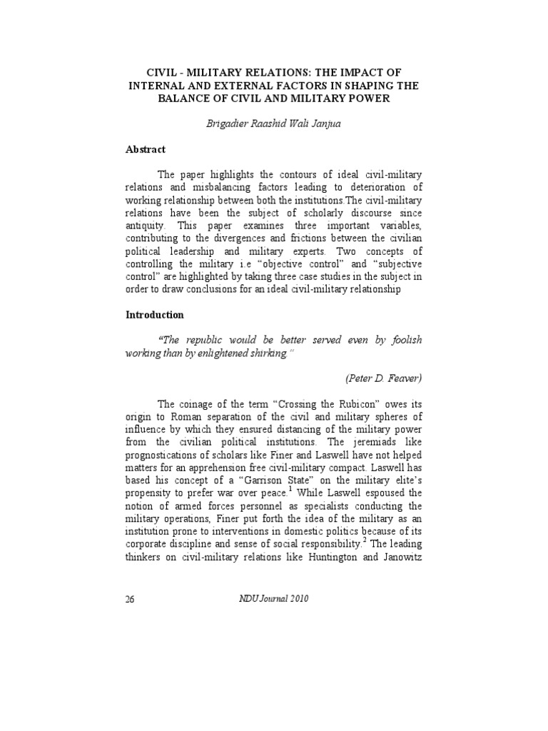 02 Civil Military Relationship | PDF | Civil–Military Relations ...