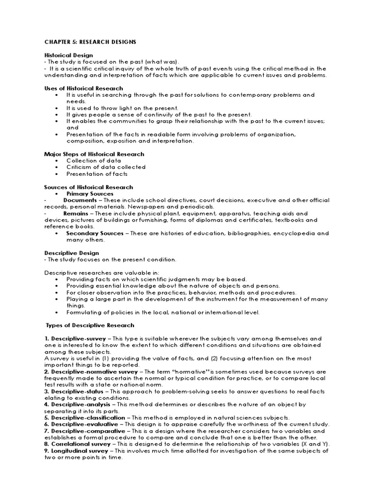 Chapter 5 Research Designs | PDF | Experiment | Design Of Experiments