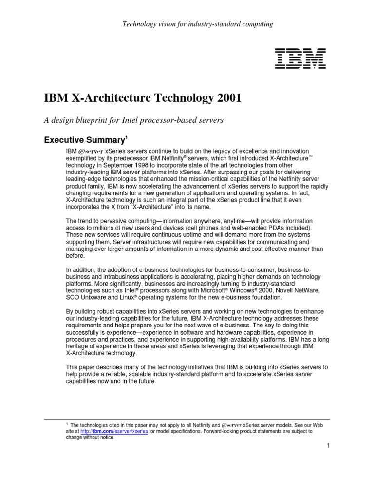 IBM Xseries Architecture | PDF | Scalability | Operating System