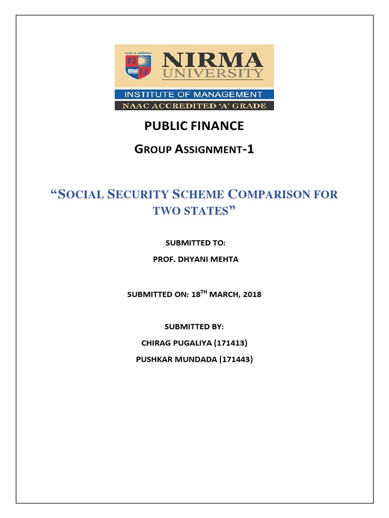Social Security Scheme Comparison For Two States of India | PDF ...