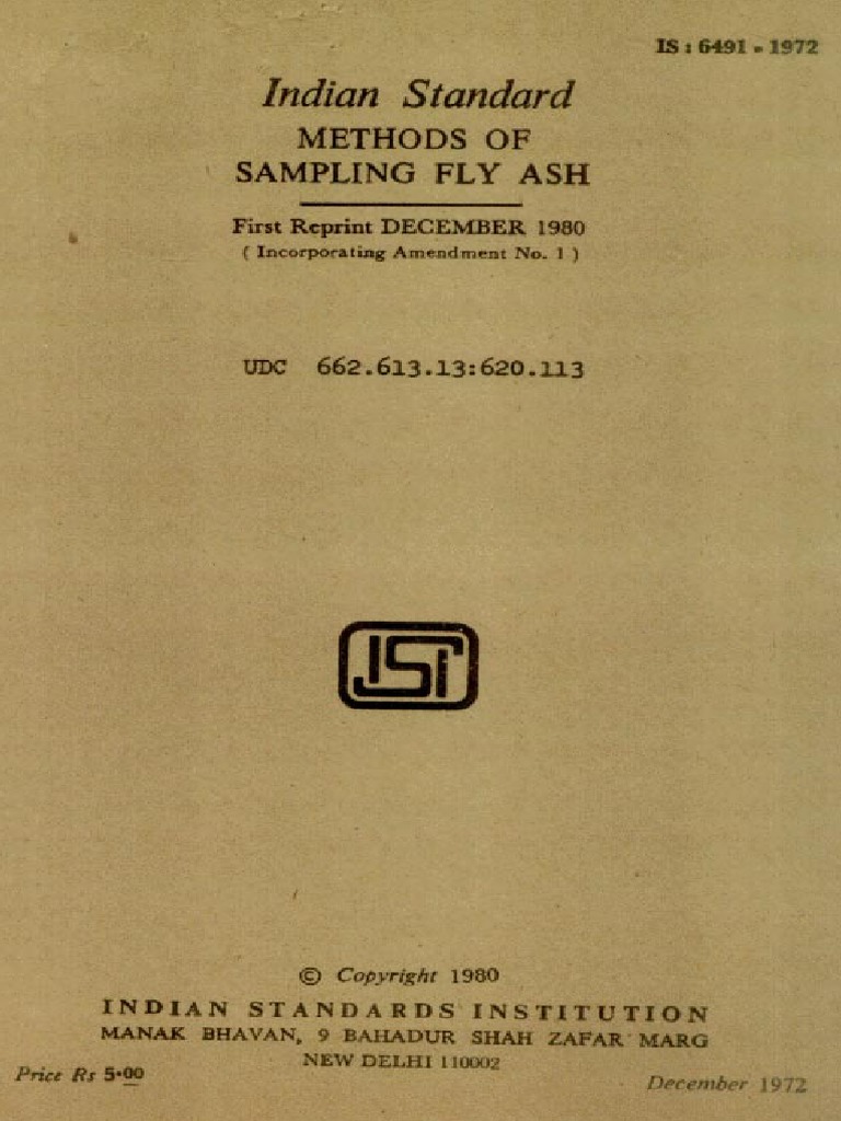 Methods of Sampling Fly Ash | PDF | Fly Ash | Mortar (Masonry)