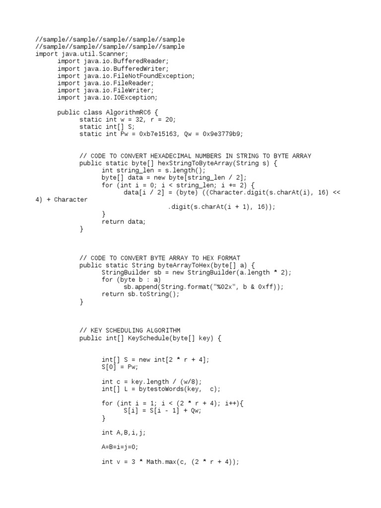 RC6 Sample | PDF | String (Computer Science) | Security Engineering