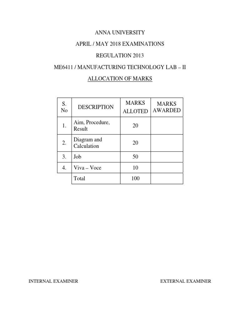 MT II Allocation of Marks | PDF