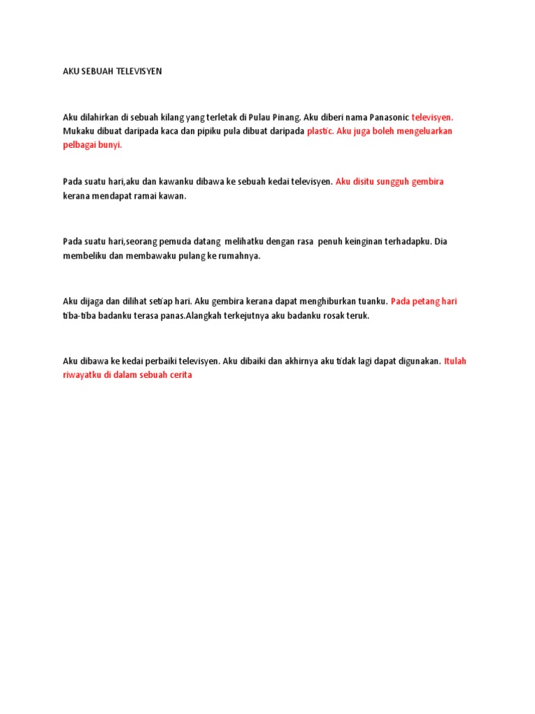 Aku Sebuah Televisyen Pdf