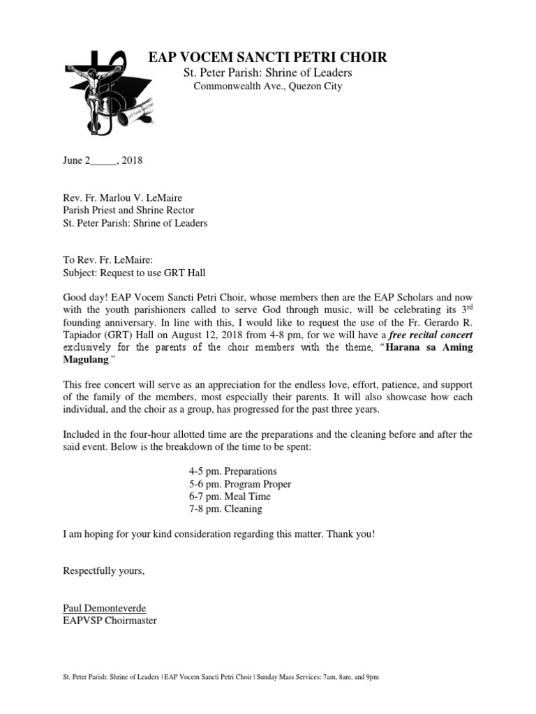 Concert GRT Hall Letter | PDF