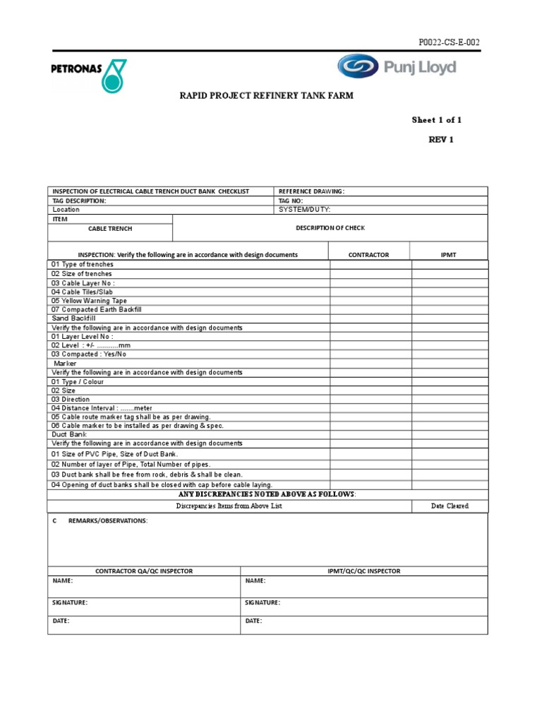 P0022 CS E 002 CableTrenches | PDF
