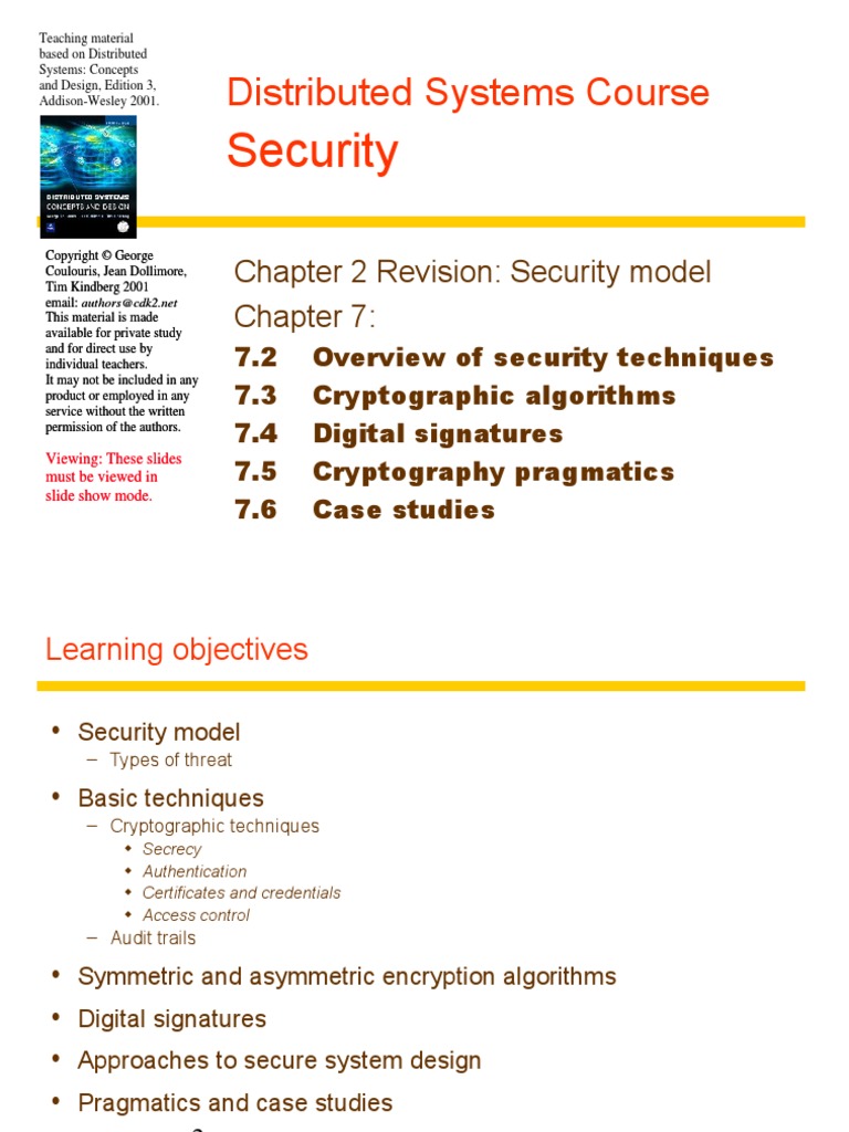 Distributed Systems Course: Security | PDF | Transport Layer Security ...