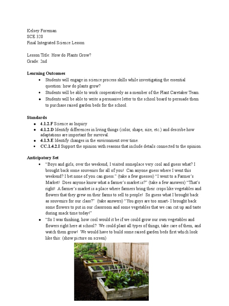 How Plants Grow: 2nd Grade Lesson Plan | PDF | Inquiry | Science