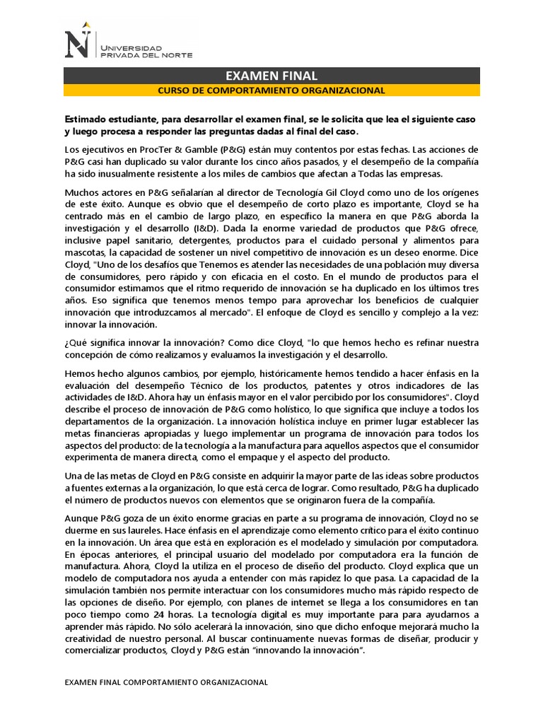 Innovación en Comportamiento Organizacional | PDF | Procter & Gamble ...