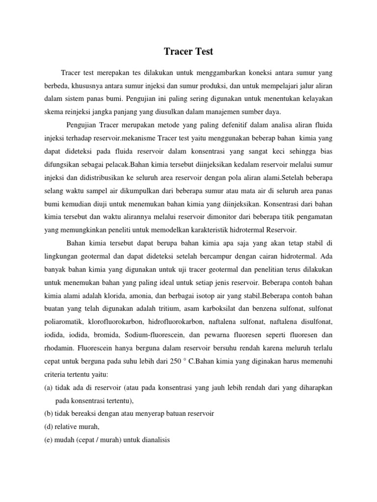 Tracer Test | PDF