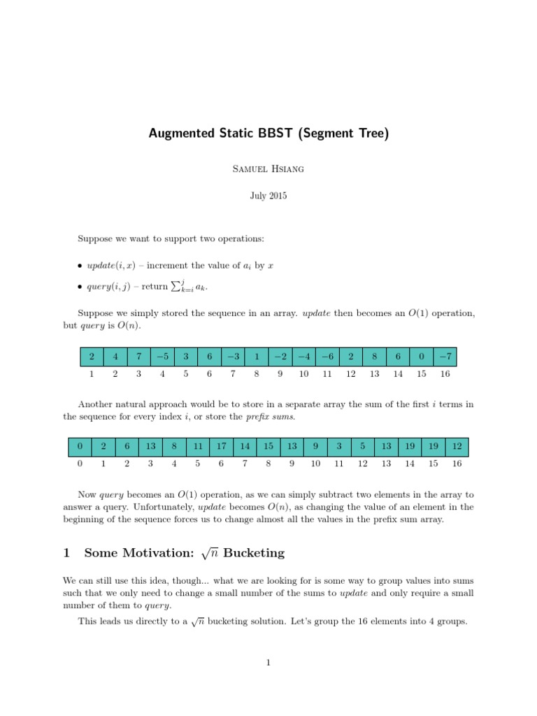 Segment Tree | PDF | Array Data Structure | Information Retrieval