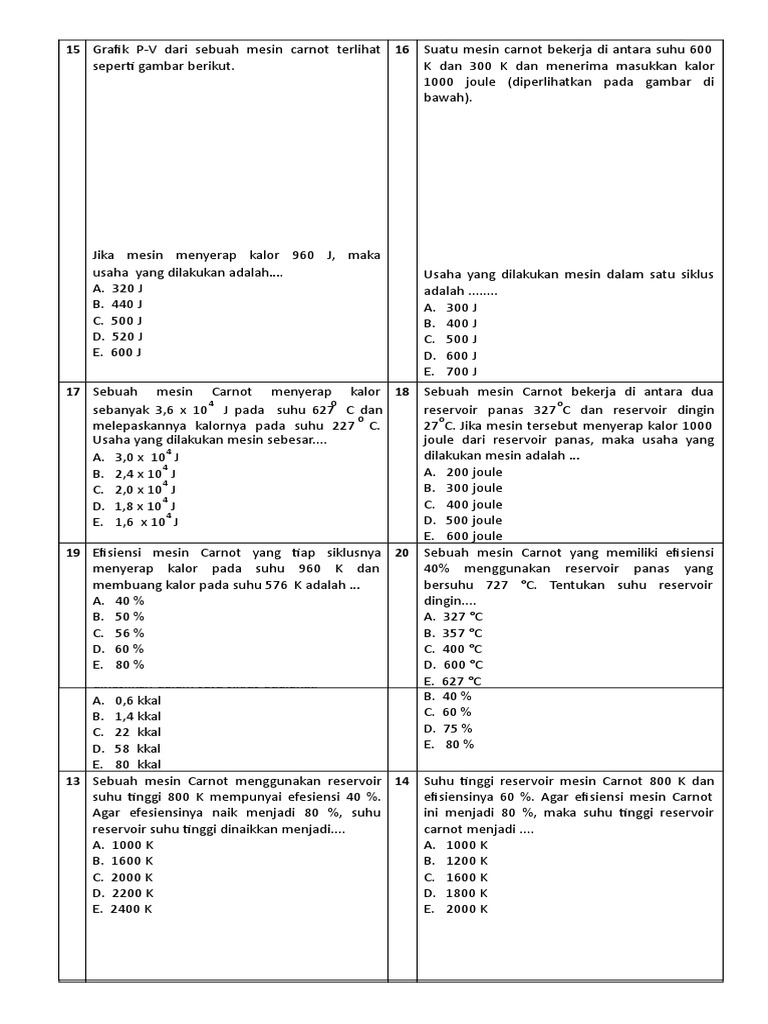 Paket 36 Mesin Carnot | PDF