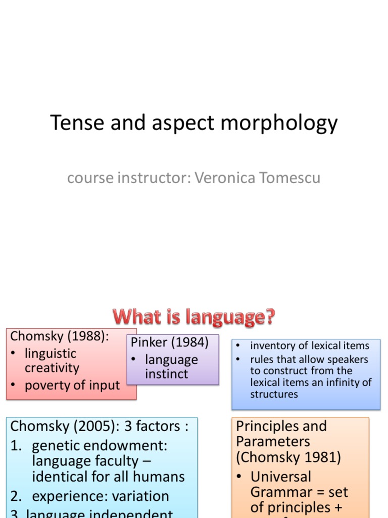 Tense and Aspect Morphology: Course Instructor: Veronica Tomescu | PDF ...
