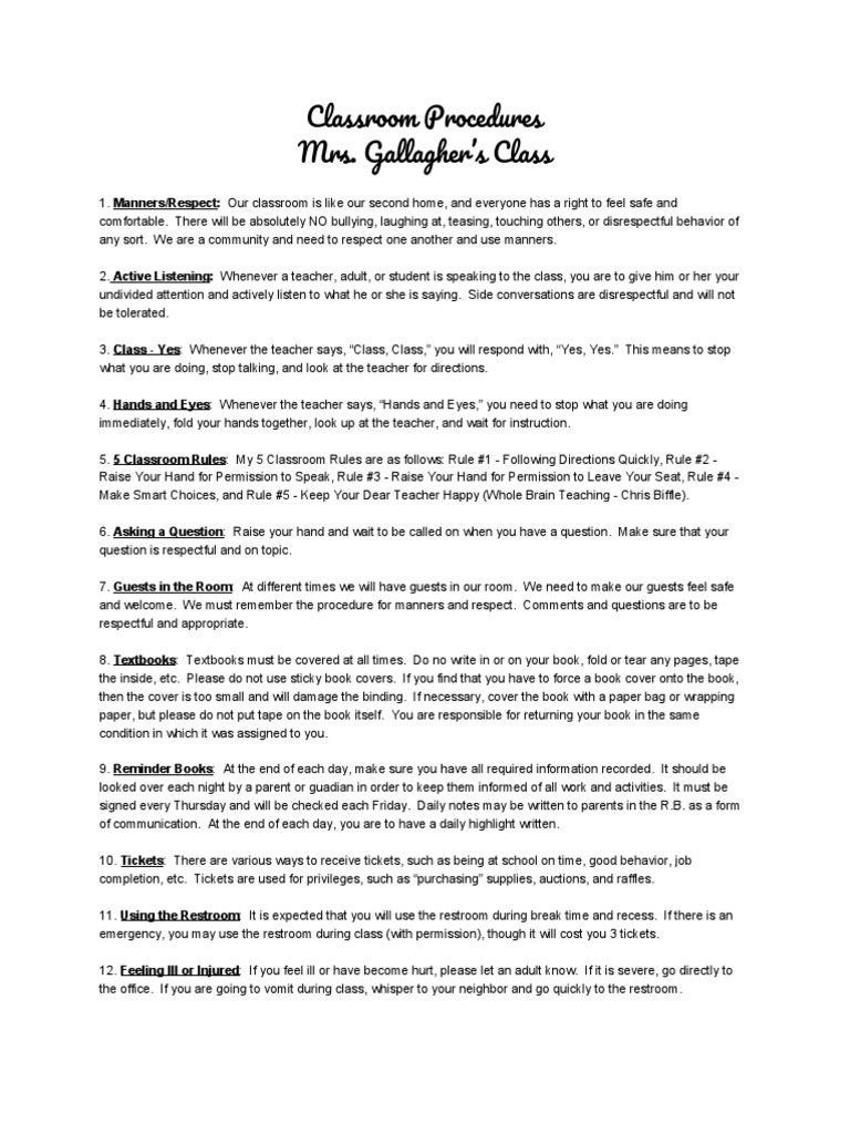 Classroom Procedures | PDF | Homework | Books