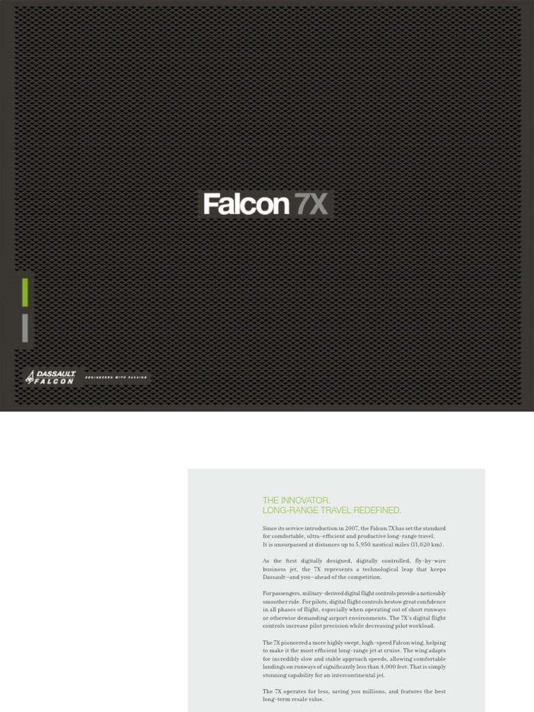 Product Brochure Falcon 7X | PDF | Cockpit | Airplane
