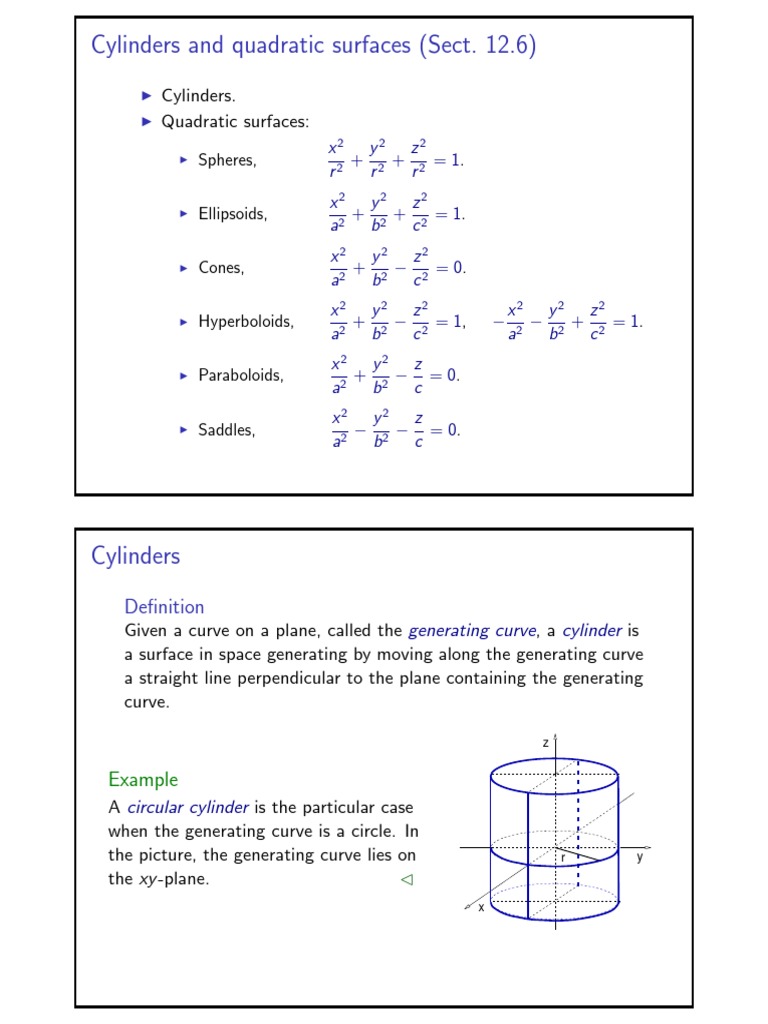 Quadratic Surfaces | PDF | Geometric Shapes | Analytic Geometry