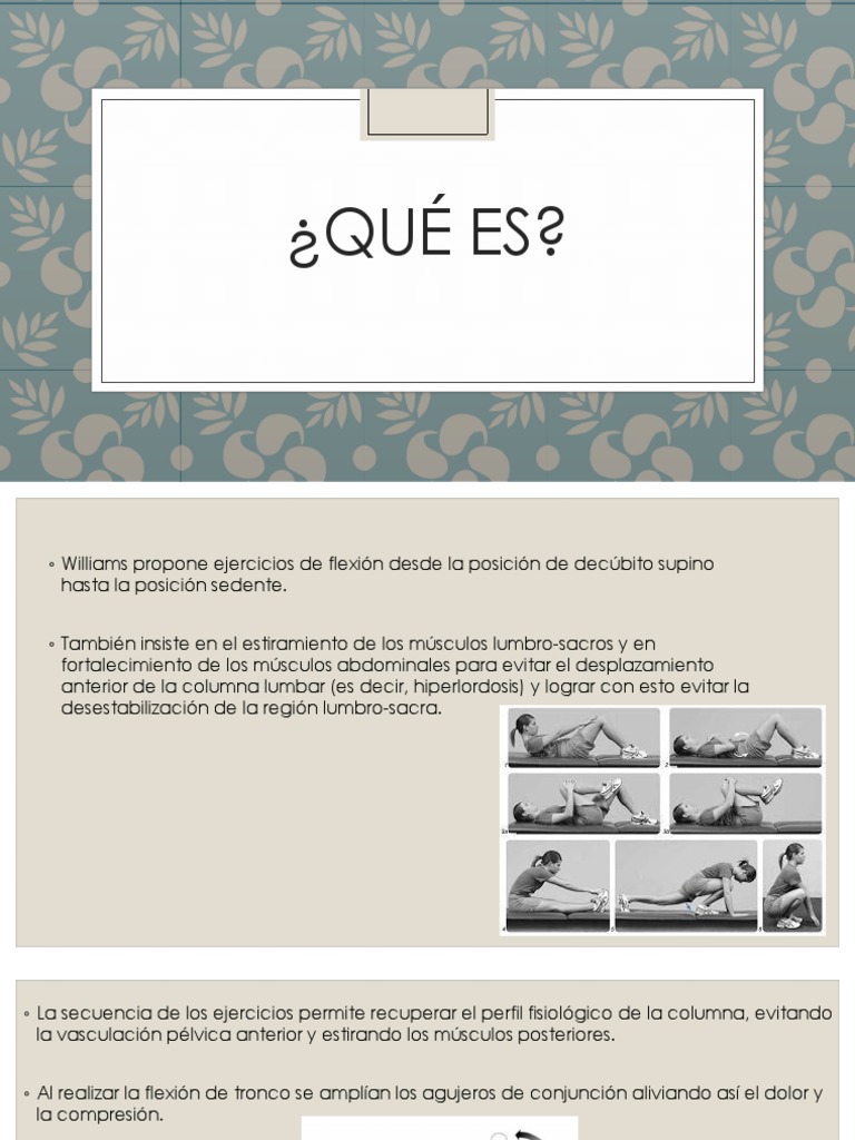 Ejercicios Williams para Lumbalgia | PDF