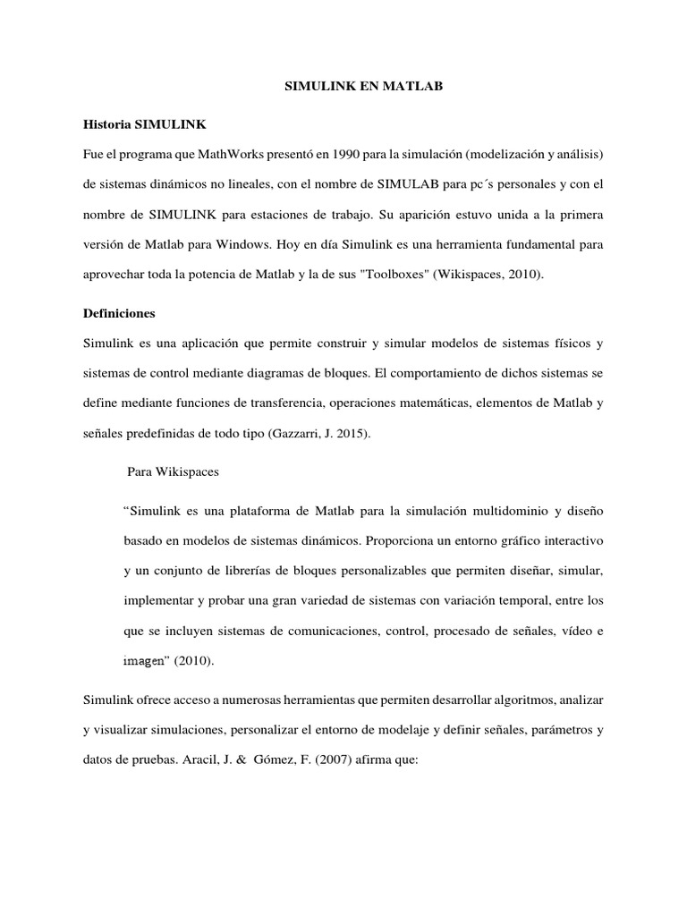 Simulink en Matlab Consulta | PDF | Matlab | Simulación