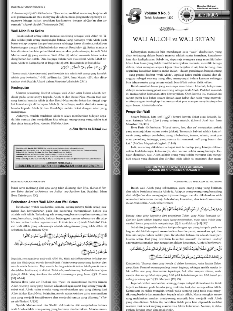 Wali Alloh Vs Wali Setan | PDF