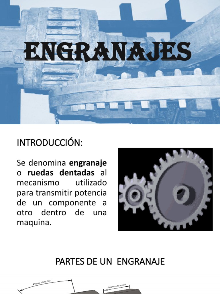 Engranajes Pawer Point Pdf Engranaje Cinemática