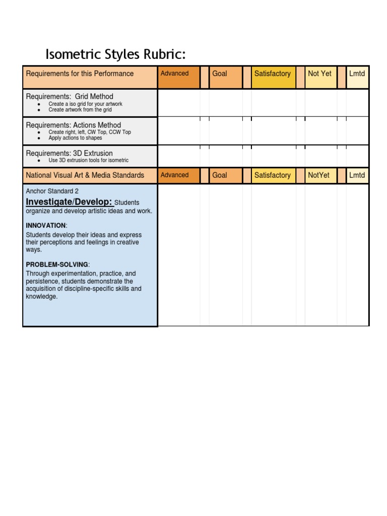 Isometric Styles Rubric | PDF