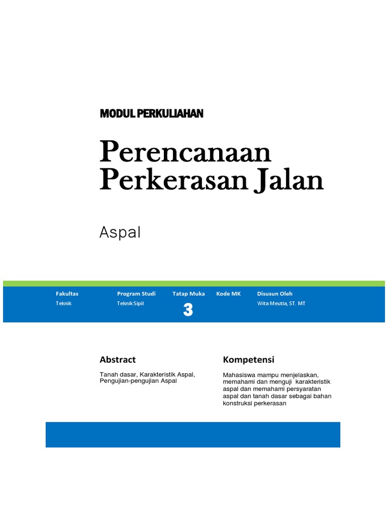 Modul 3 - Perkerasan Jalan (Aspal) | PDF
