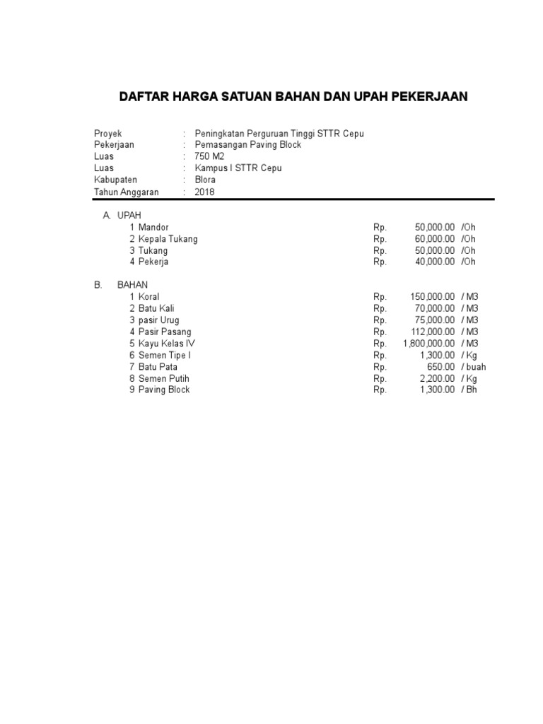 RAB Paving Block | PDF