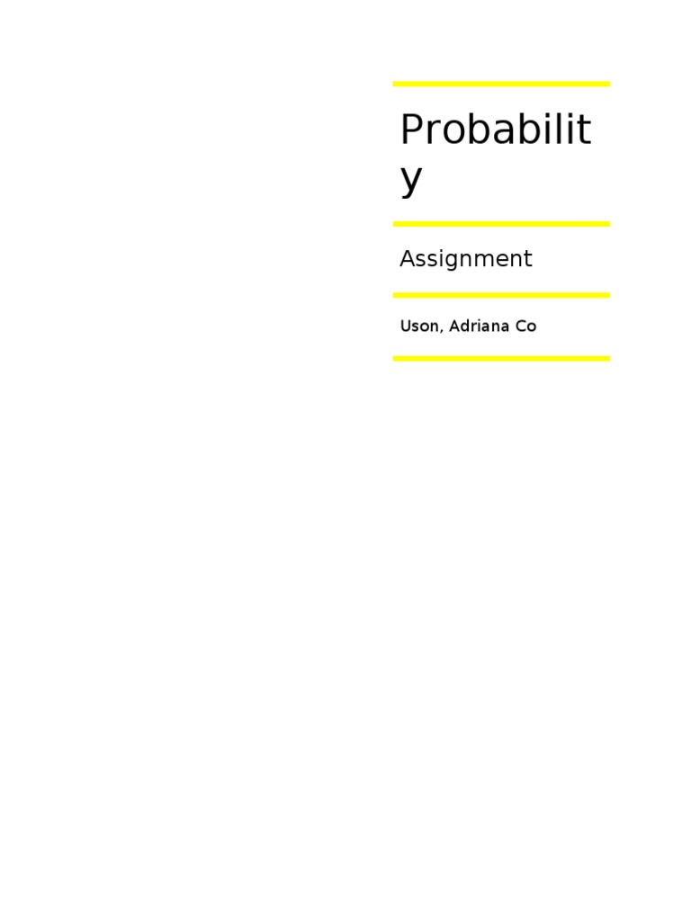 Probability Assignment | PDF | Standard Deviation | Mean