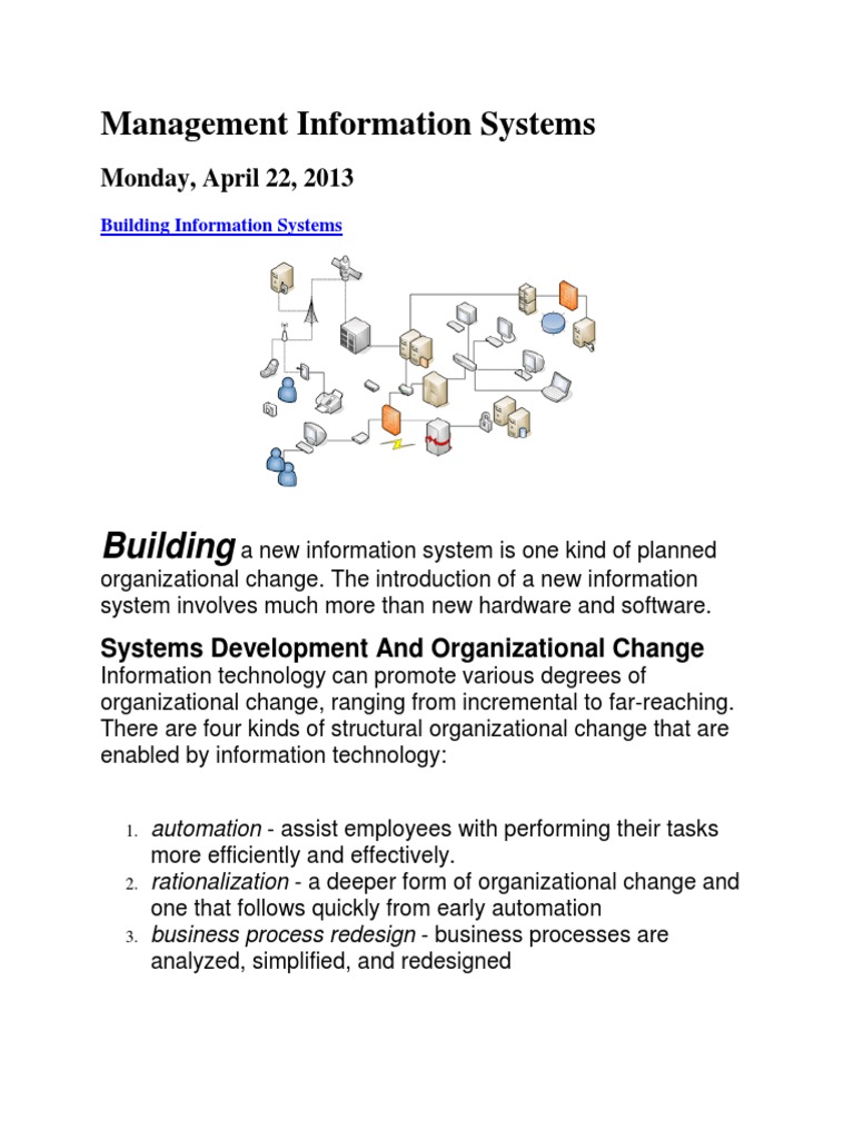 Management Information System Development Process Diagram On