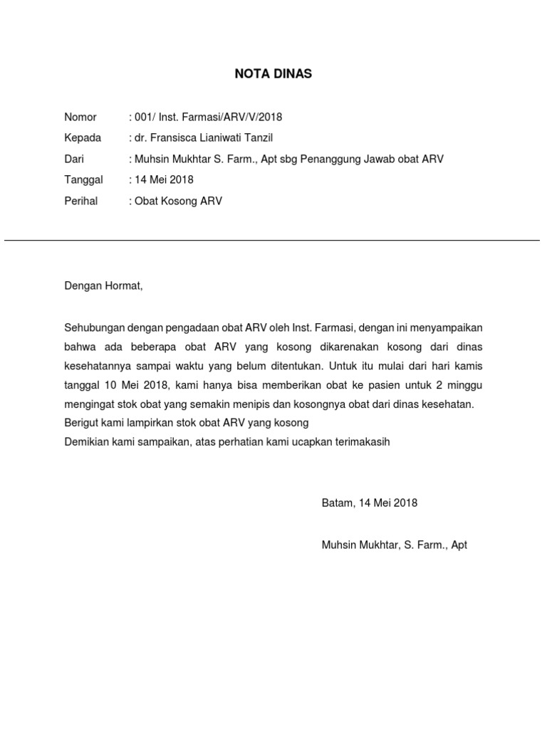 Contoh Nota Dinas | PDF
