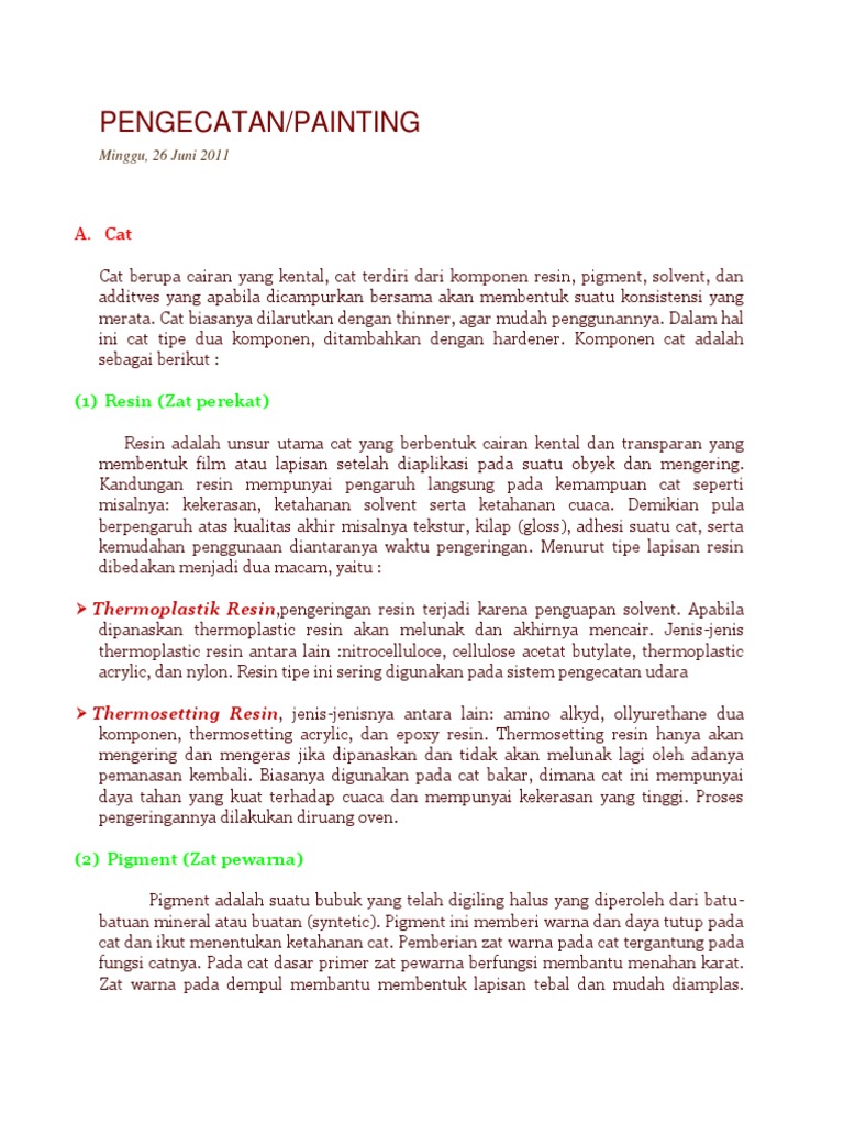 PENGECATAN - Bahan Penyusun Cat | PDF