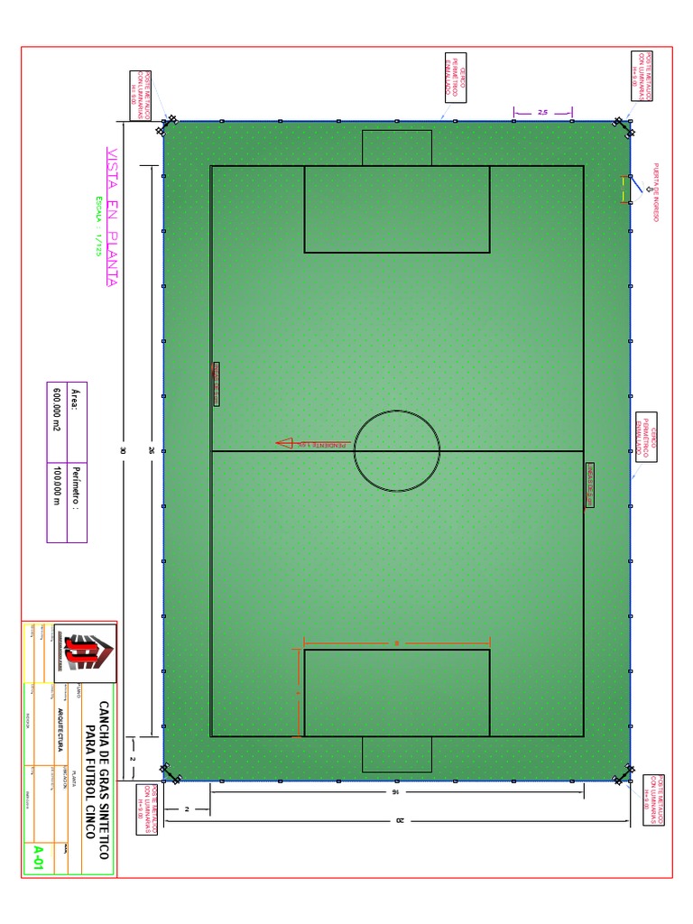 Plano En Planta Cancha Futbol Pdf