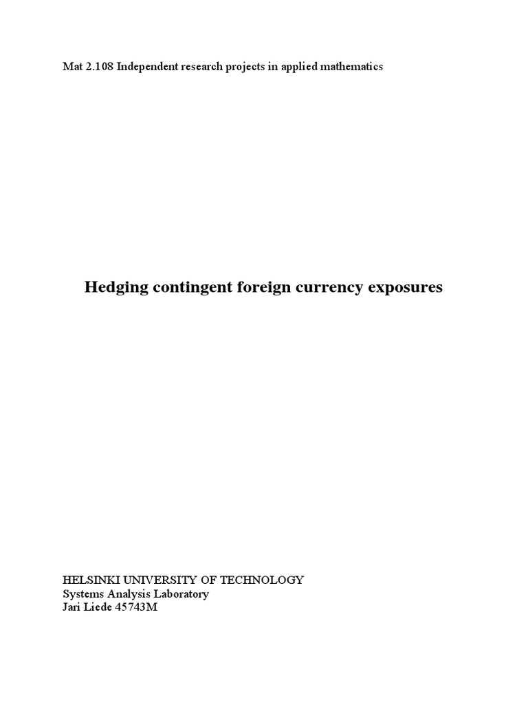FX Deal Contingent | PDF | Foreign Exchange Market | Hedge (Finance)